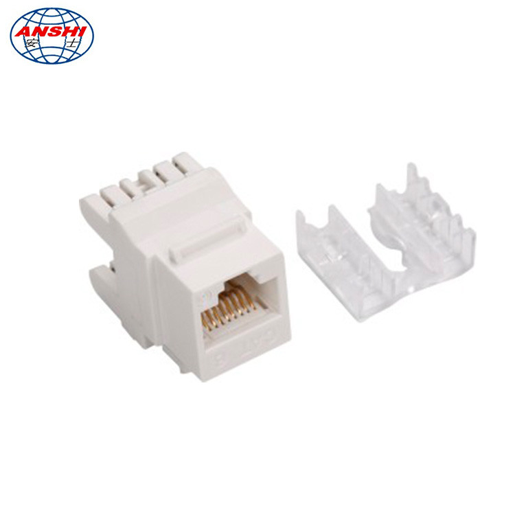 Conector Keystone RJ45 CAT6 - 180° UTP, Probado con Fluke, Chapado en Oro